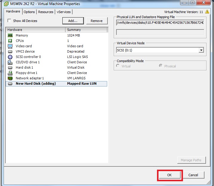 Configuración de discos RDM en VMware vSphere – RAGASYS SISTEMAS
