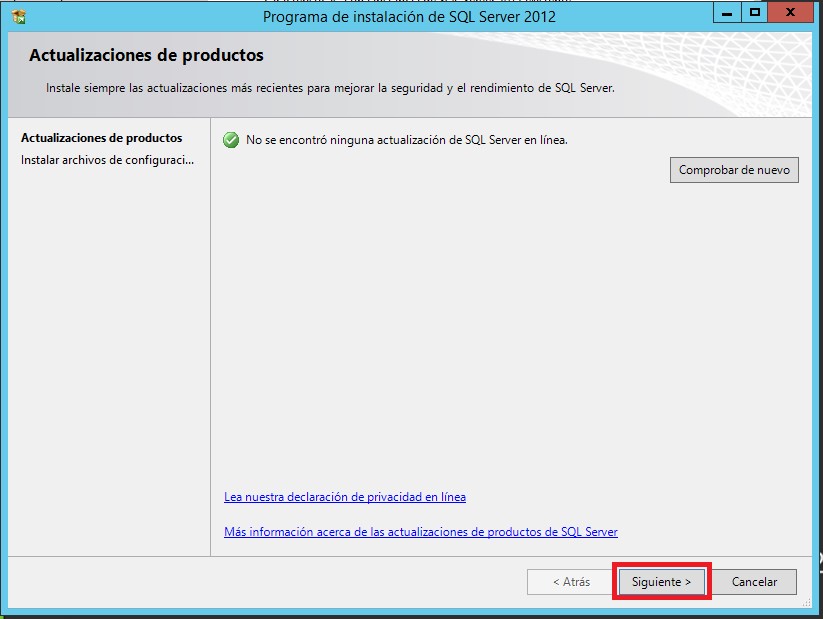 Instalación de SQL Server Management Studio 2012 sobre Servidor vCenter ...