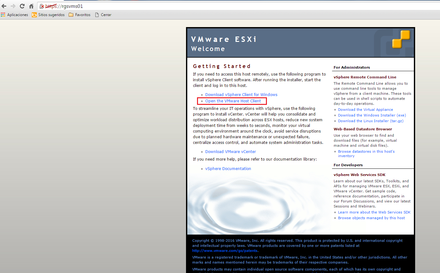 VMware Host Client ESXi – RAGASYS SISTEMAS
