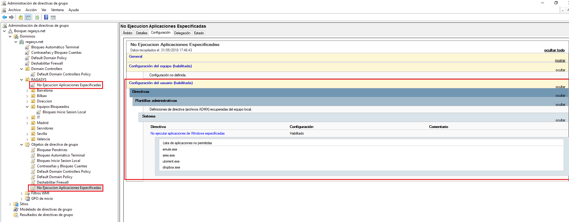 Administración de directivas de grupo (GPO) sobre MS Windows Server ...