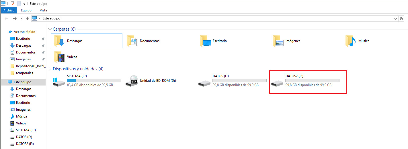 Administración de discos en MS Windows Server 2016 con el Administrador ...