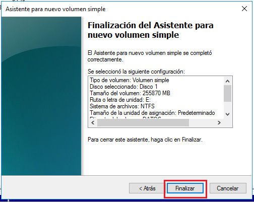 Administración de discos en MS Windows Server 2016 con el Administrador ...