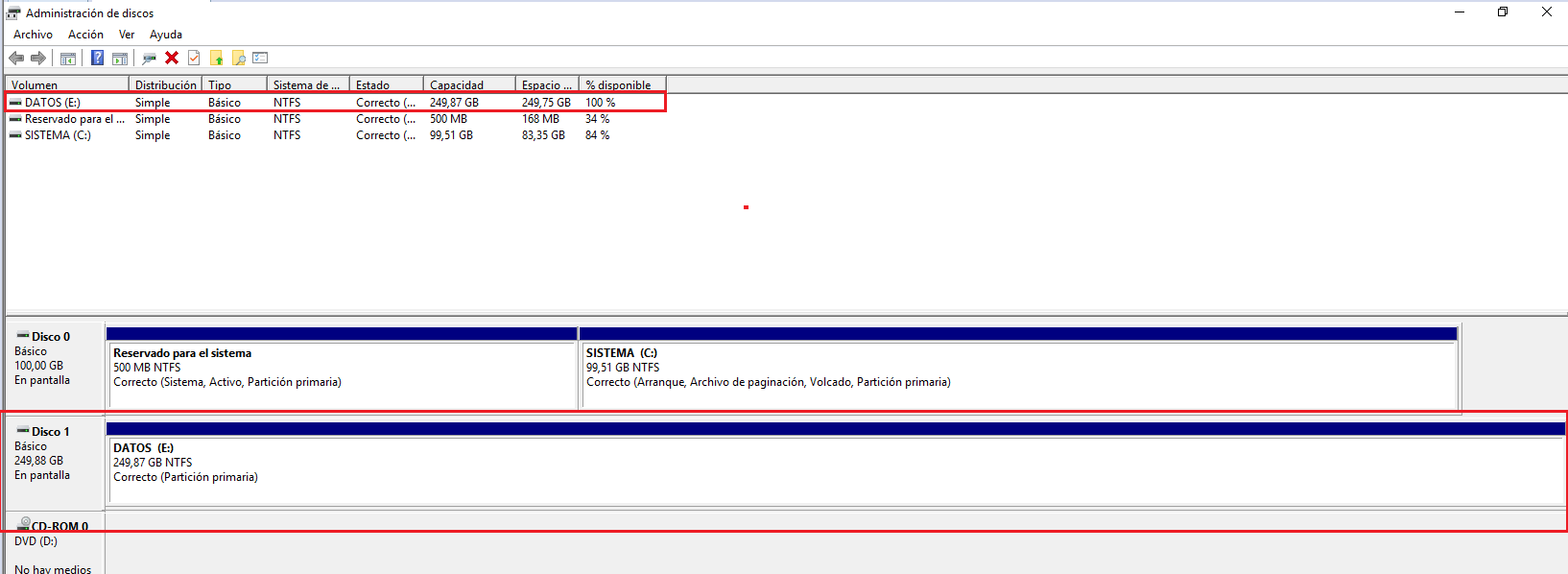 Administración de discos en MS Windows Server 2016 con el Administrador ...