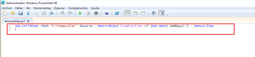 Scripts PoweShell con tareas programadas en Windows Server 2016 ...
