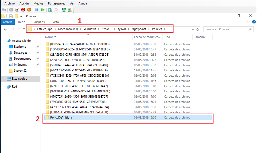 Configurar GPO Central Store – RAGASYS SISTEMAS