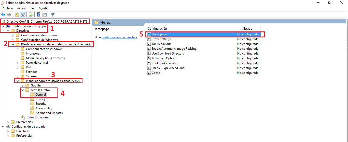 GPO para configurar página de inicio en Internet Explorer, Google ...