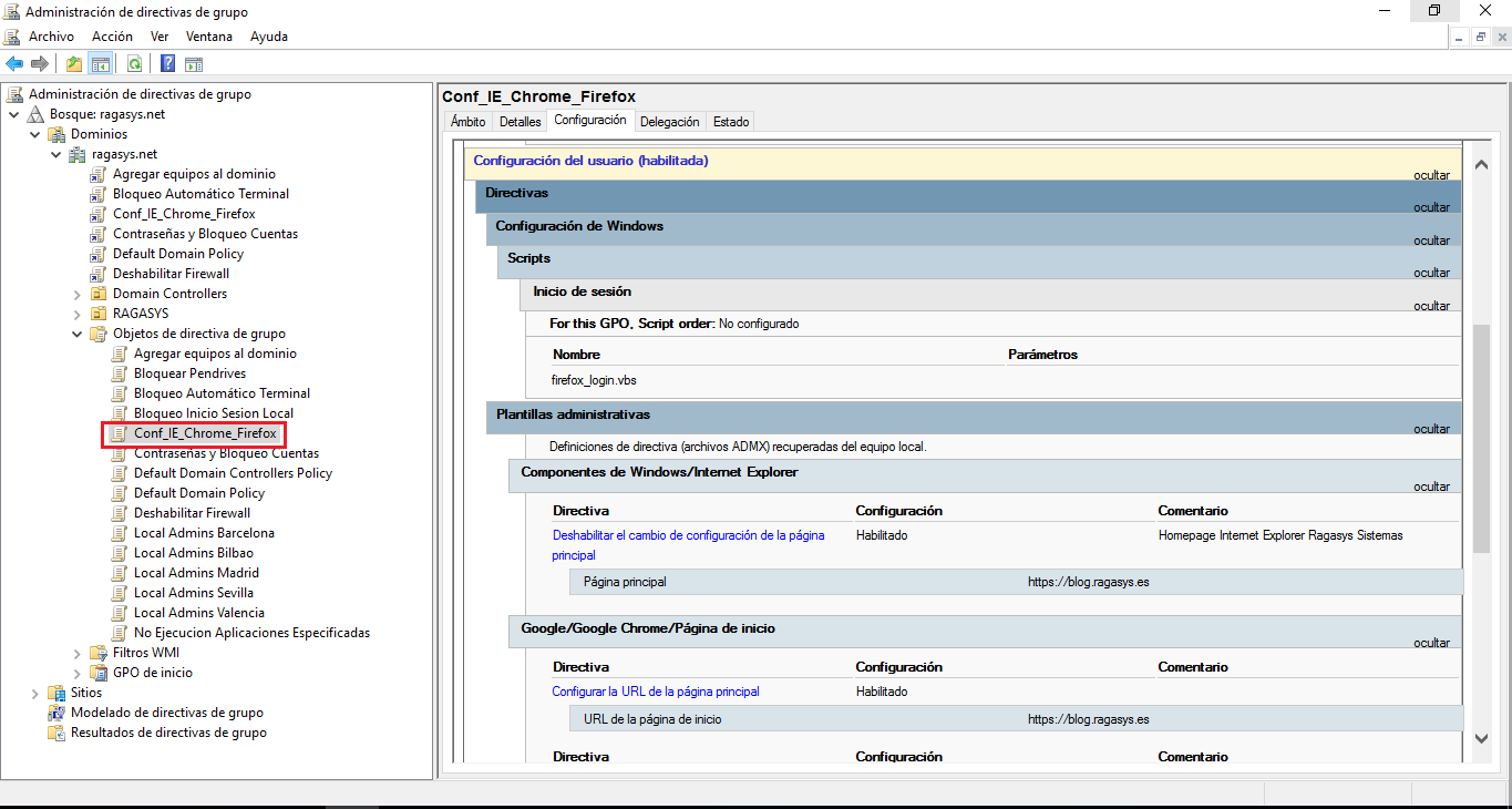 GPO para configurar página de inicio en Internet Explorer, Google ...