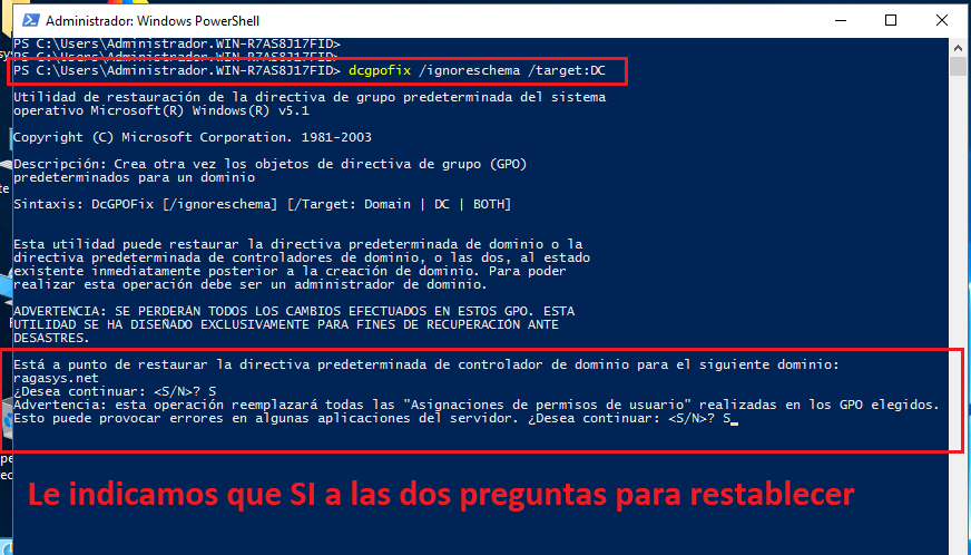 Restablecer a las configuraciones por defecto las GPOs Default Domain ...