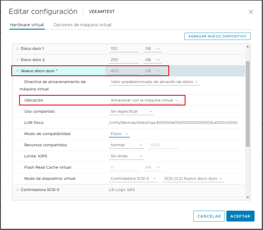 Configuración de discos RDM en VMware vSphere 6.5 – RAGASYS SISTEMAS