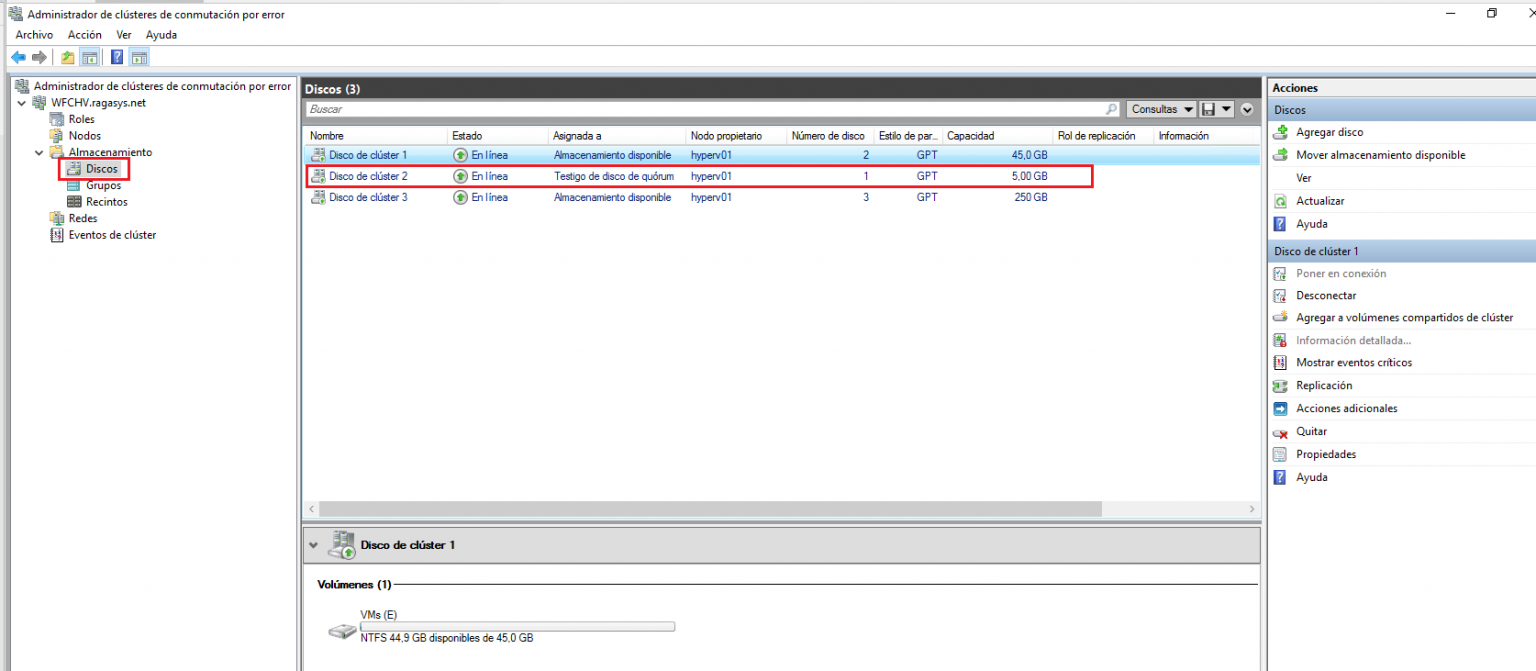 Failover Cluster para Hyper-V en alta disponibilidad – RAGASYS SISTEMAS