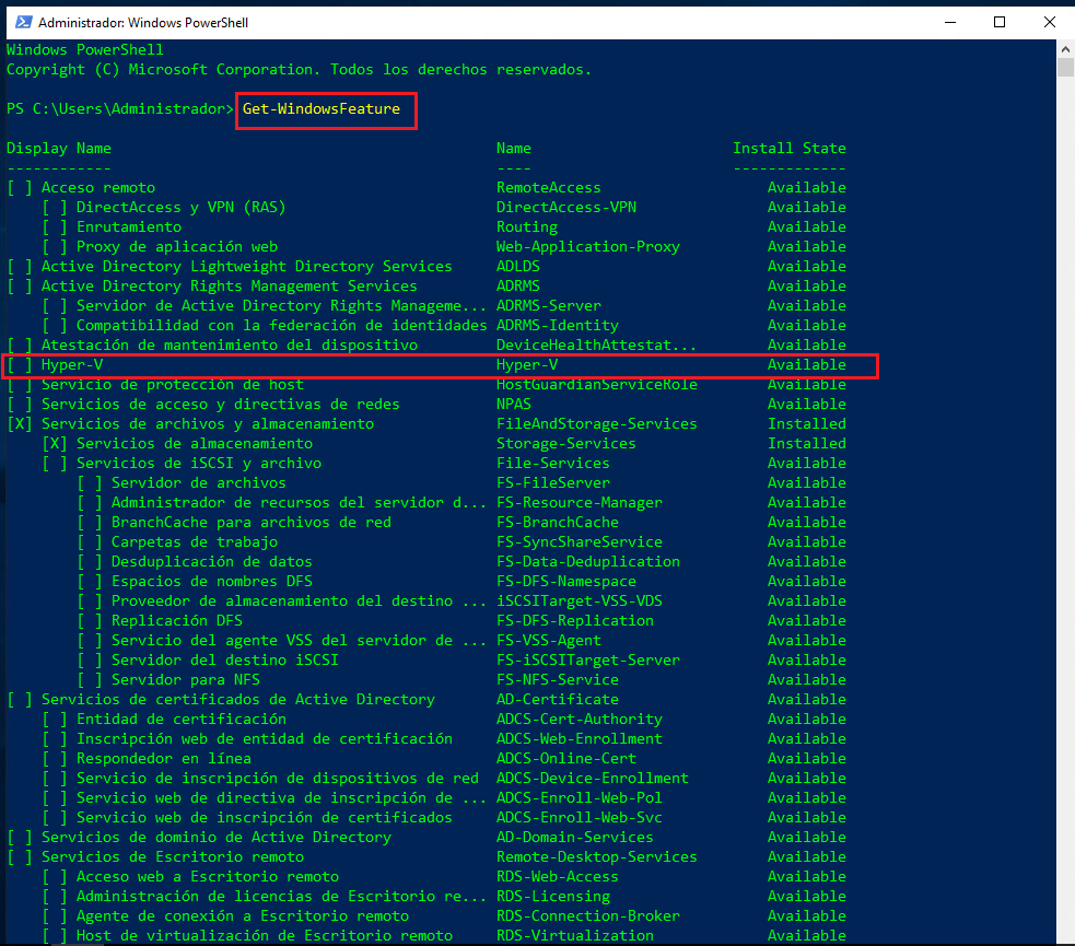 Instalar el rol de Hyper-V con PowerShell en MS Windows Server 2019 – RAGASYS SISTEMAS
