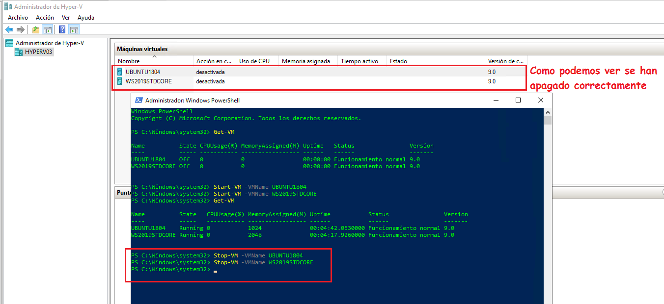Hyper-V – Iniciar, apagar y reiniciar máquinas virtuales con PowerShell ...