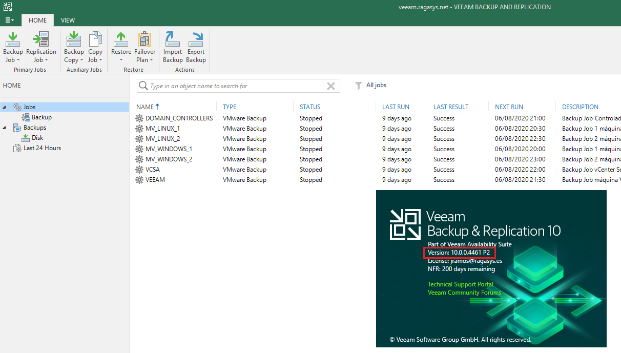 Actualizar Veeam Backup & Replication v10 a la nueva versión 10a ...