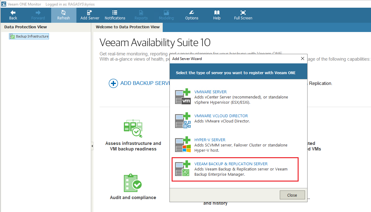 Veeam ONE 10a – Añadir un entorno Veeam Backup & Replication v10a ...