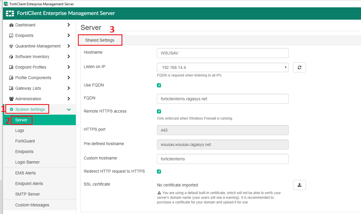 Configuraciones iniciales Forticlient Enterprise Management Server (EMS ...