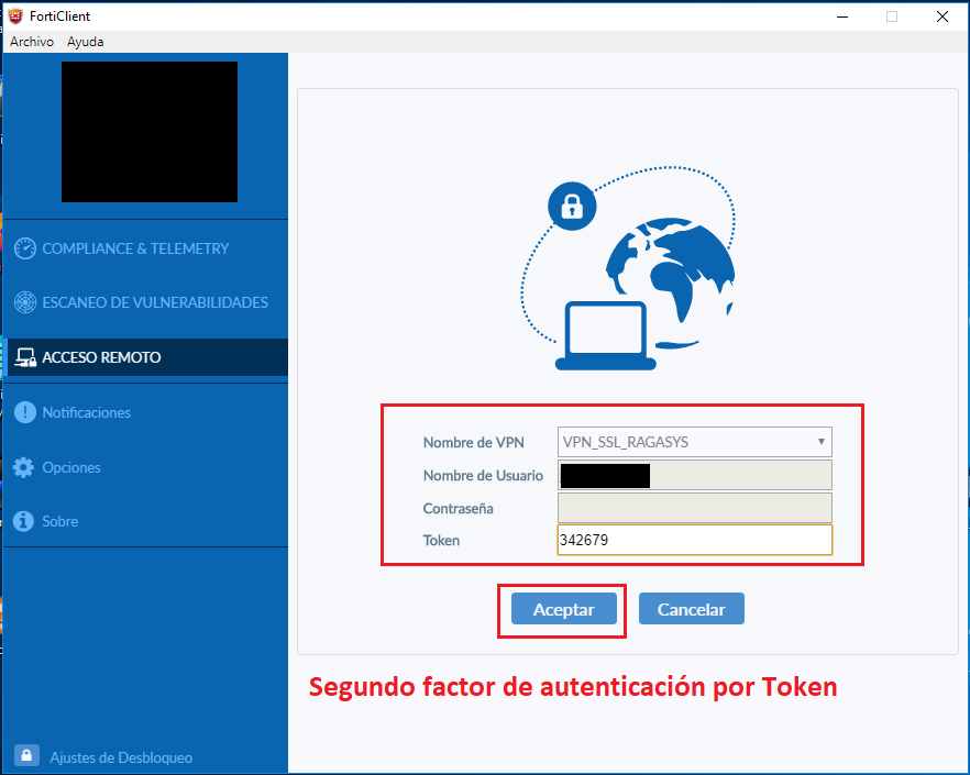 Fortigate SSL VPN con segundo factor de autenticación usando Fortitoken ...