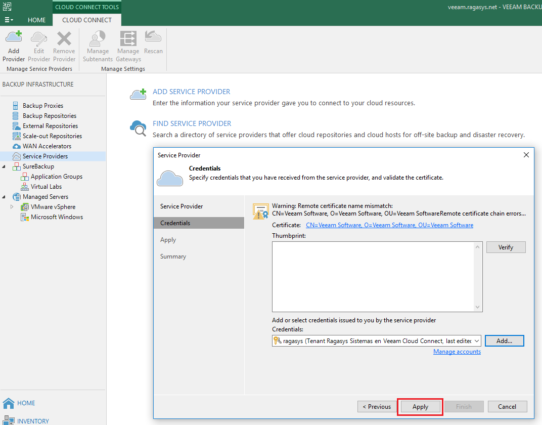 Veeam Cloud Connect – Nuestros backups en la nube – RAGASYS SISTEMAS