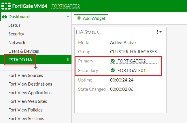 Fortigate HA ACTIVO – ACTIVO – RAGASYS SISTEMAS