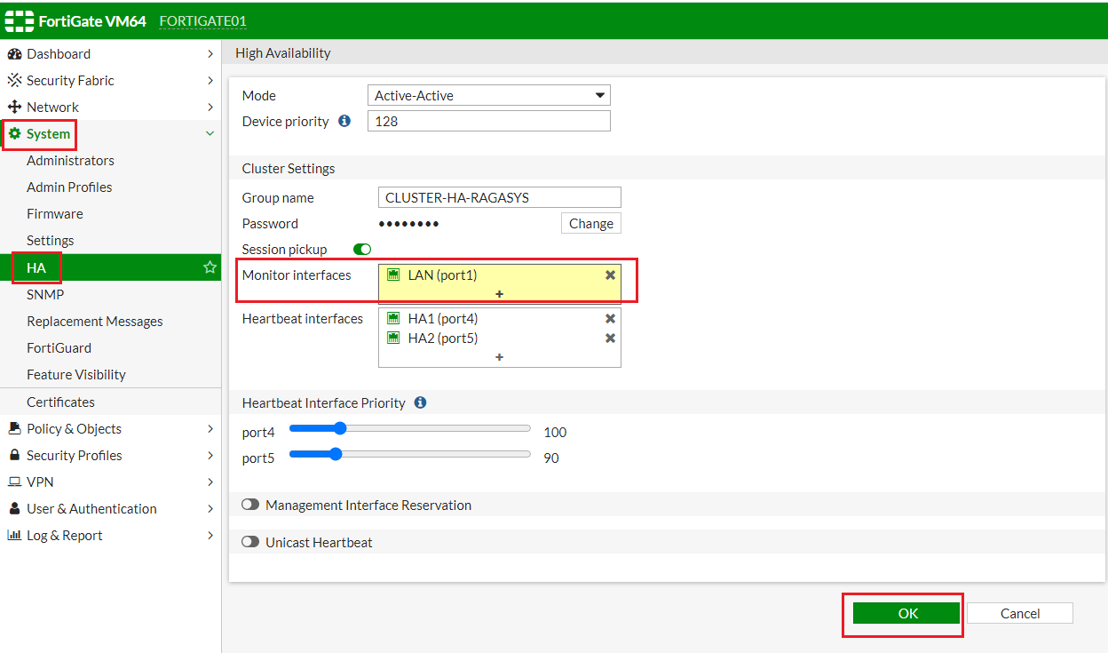 Fortigate HA ACTIVO – ACTIVO – RAGASYS SISTEMAS