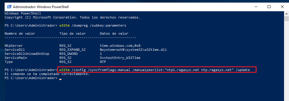 Configurar Servidor NTP con PowerShell en Windows Server 2019 – RAGASYS SISTEMAS