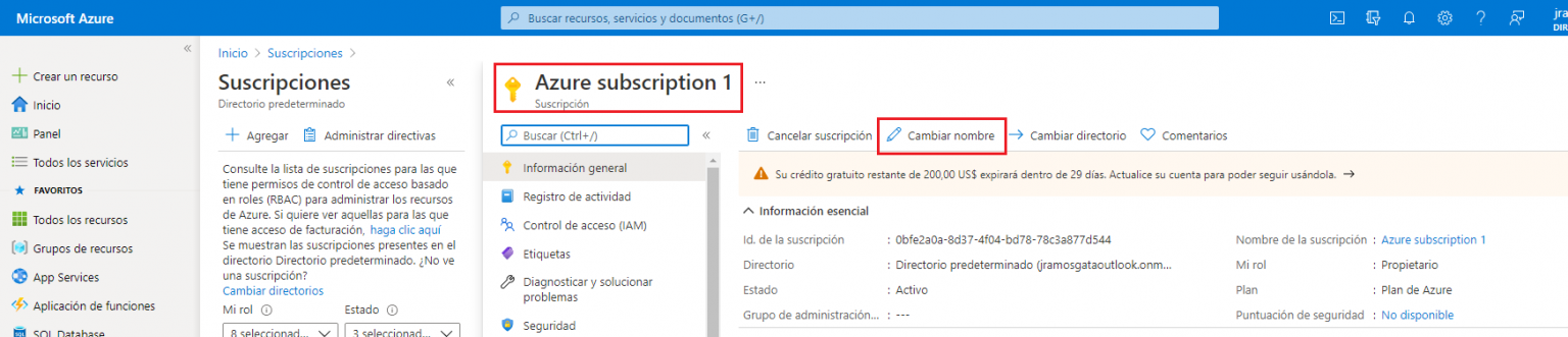 AZURE – SUSCRIPCIONES – RAGASYS SISTEMAS