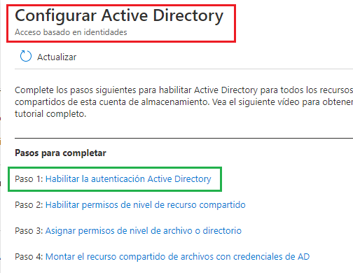 AZURE STORAGE – Azure Files con Active Directory Local – Habilitar la ...