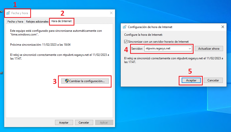 Configuración NTP Client en Windows – RAGASYS SISTEMAS