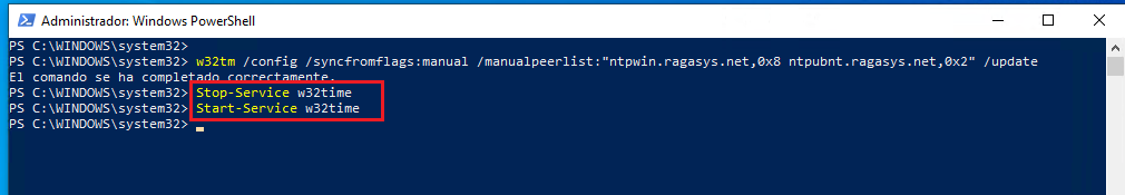 Configuración NTP Client en Windows – RAGASYS SISTEMAS
