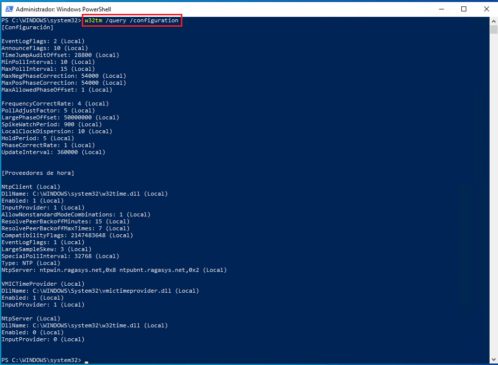 Configuración NTP Client en Windows – RAGASYS SISTEMAS