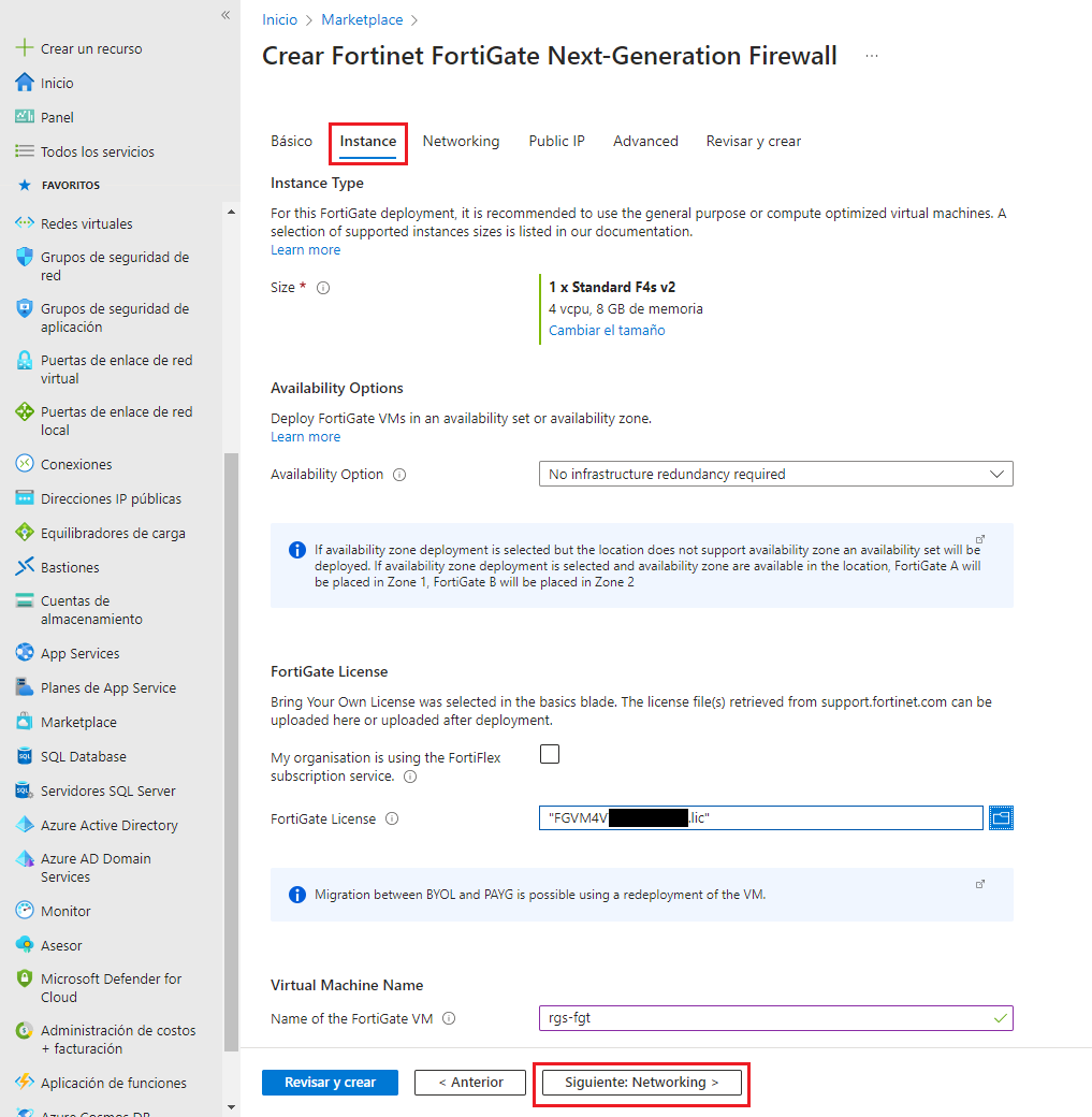 Despliegue Firewall Fortigate en Azure desde Marketplace – RAGASYS SISTEMAS