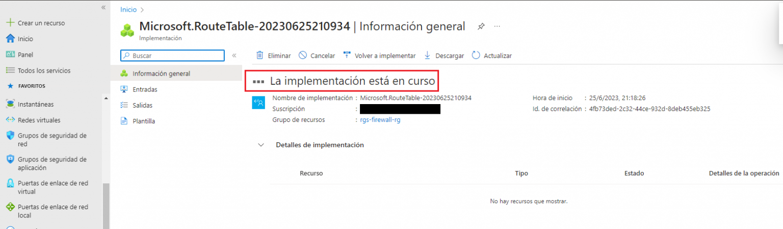 Desplegar y configurar tabla de rutas en Azure – RAGASYS SISTEMAS