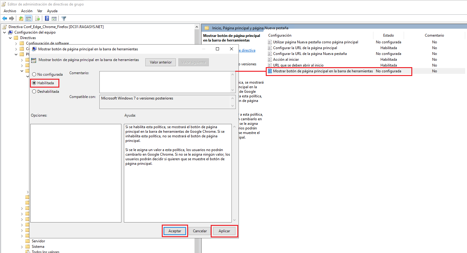 GPO para configurar página de inicio en Microsoft Edge, Google Chrome y ...