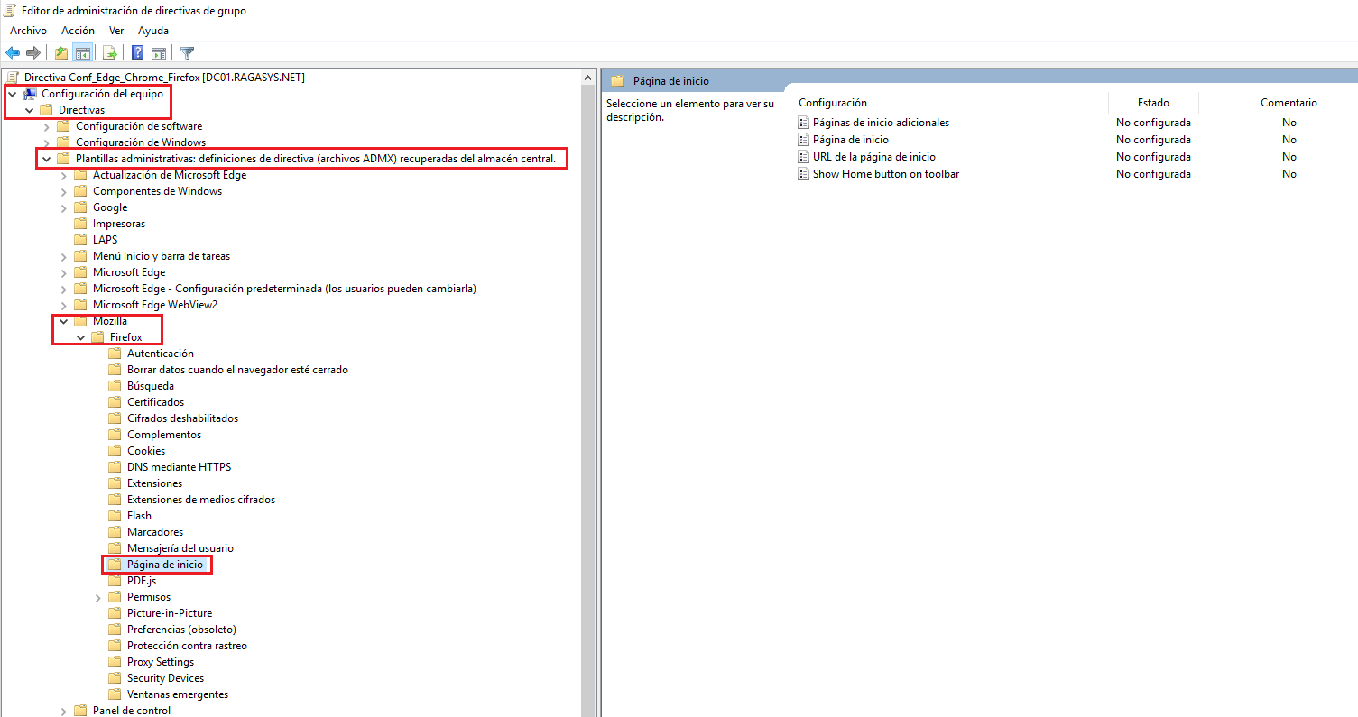 GPO para configurar página de inicio en Microsoft Edge, Google Chrome y ...