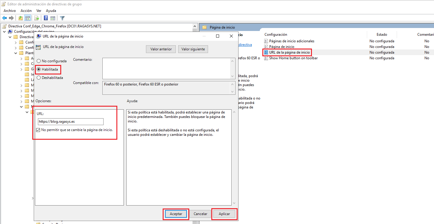 GPO para configurar página de inicio en Microsoft Edge, Google Chrome y ...