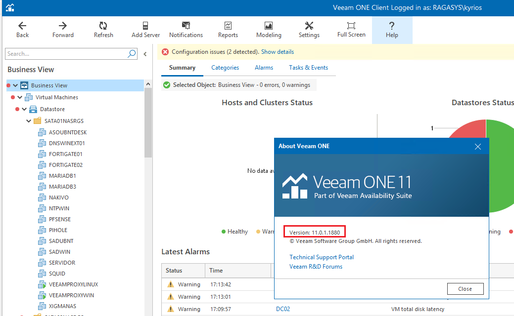 Actualizar Veeam ONE v11a a la nueva versión 12.1 – RAGASYS SISTEMAS