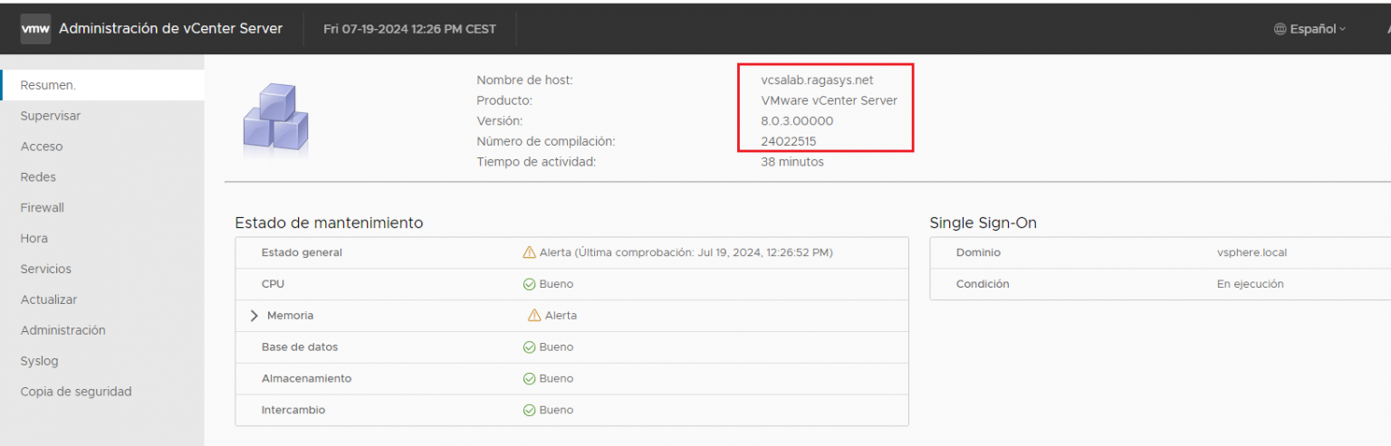 Actualizar vCenter Server Appliance 8.0 Update 3 a 8.0 Update 3a ...