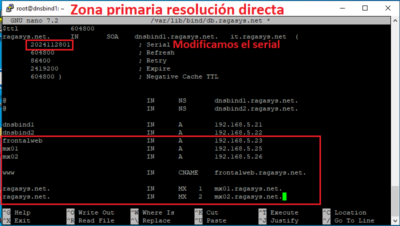 Configuración servidores DNS internos con bind9 – RAGASYS SISTEMAS