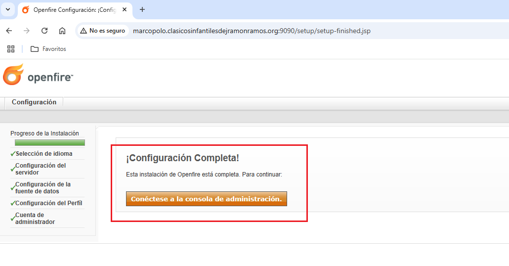 Instalación y configuración de un servidor de mensajería instantánea ...