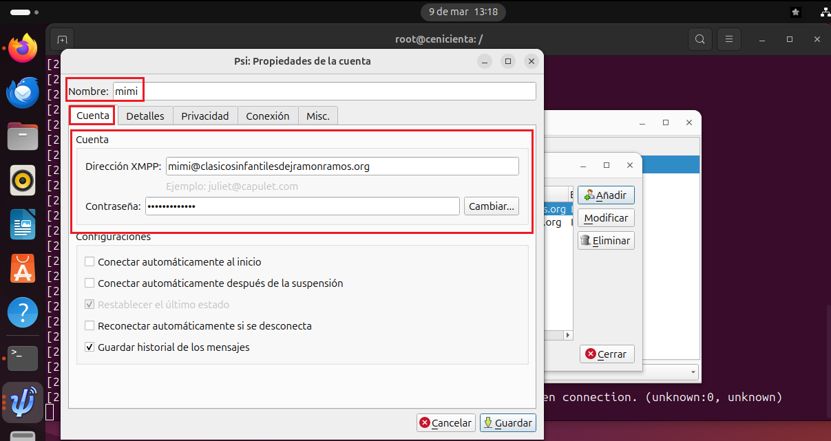Instalación y configuración de un servidor de mensajería instantánea ...
