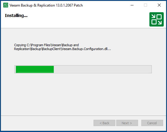 Actualizar Veeam Backup & Replication v13.0.1.1071 a v13.0.1.2067 ...