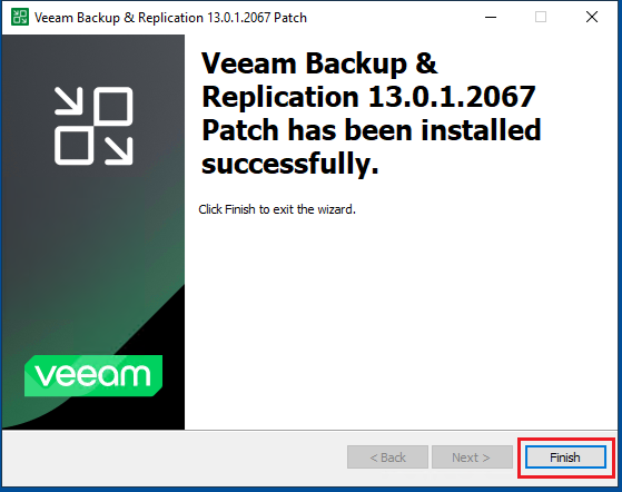 Actualizar Veeam Backup & Replication v13.0.1.1071 a v13.0.1.2067 ...